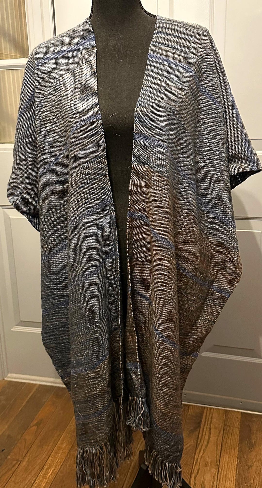 The Blues Are Warm Handwoven Ruana Shawl - Etsy