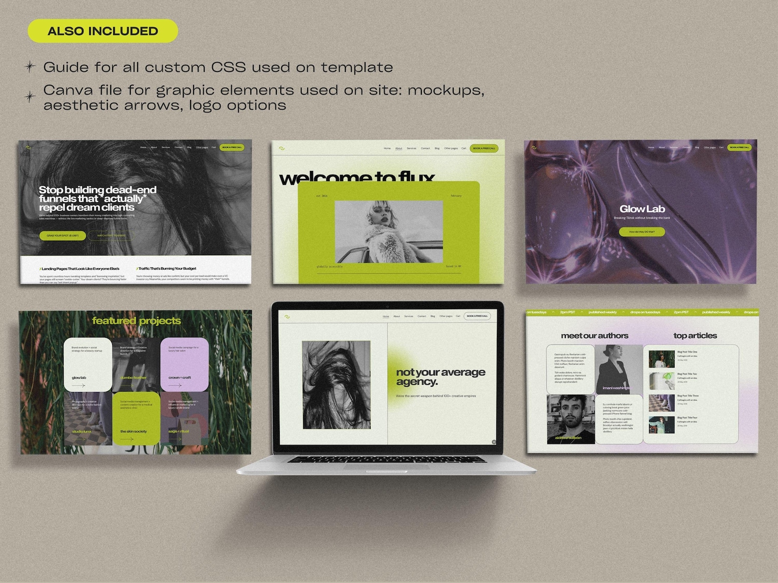 Bold Green and Lilac Squarespace Website Template for Creative Agencies ...