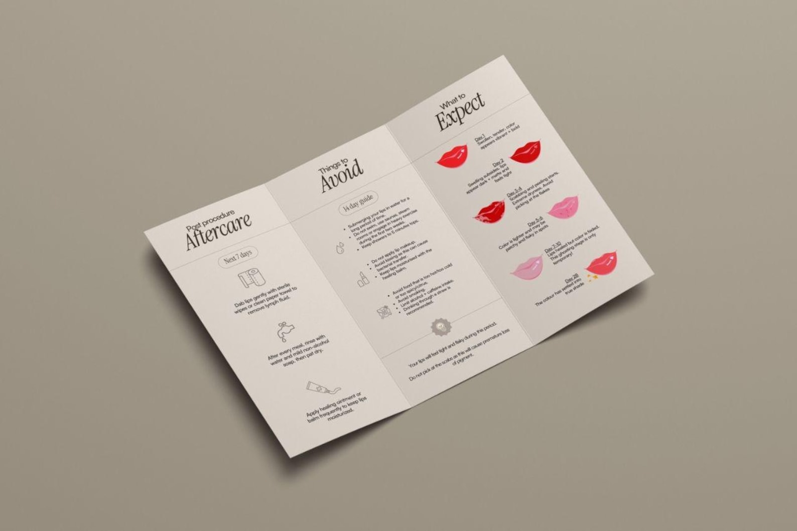 Lip Blush Aftercare Brochure: Permanent Makeup Guide (editable Canva ...