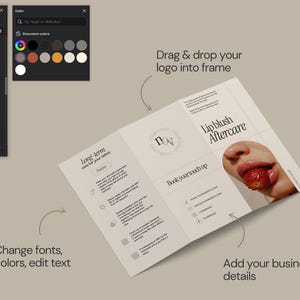 Lip Blush Aftercare Brochure: Permanent Makeup Guide (editable Canva ...