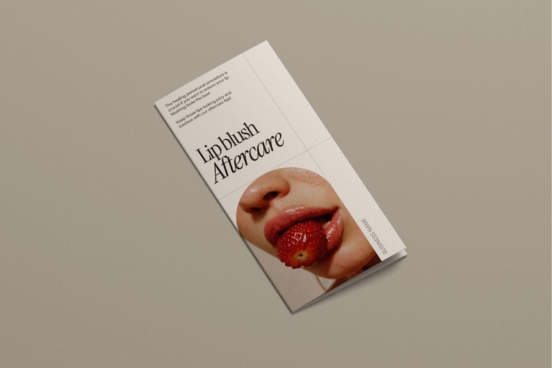 Lip Blush Aftercare Brochure: Permanent Makeup Guide (editable Canva ...