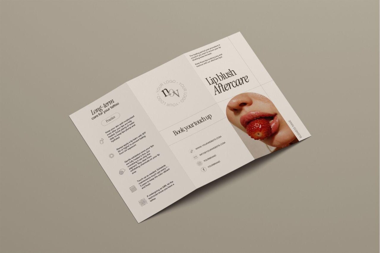 Lip Blush Aftercare Brochure: Permanent Makeup Guide (editable Canva ...