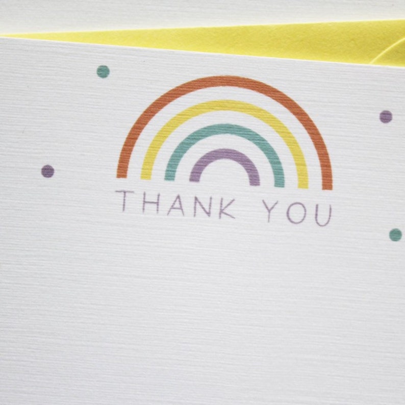 Rainbow Thank You Cards - Etsy