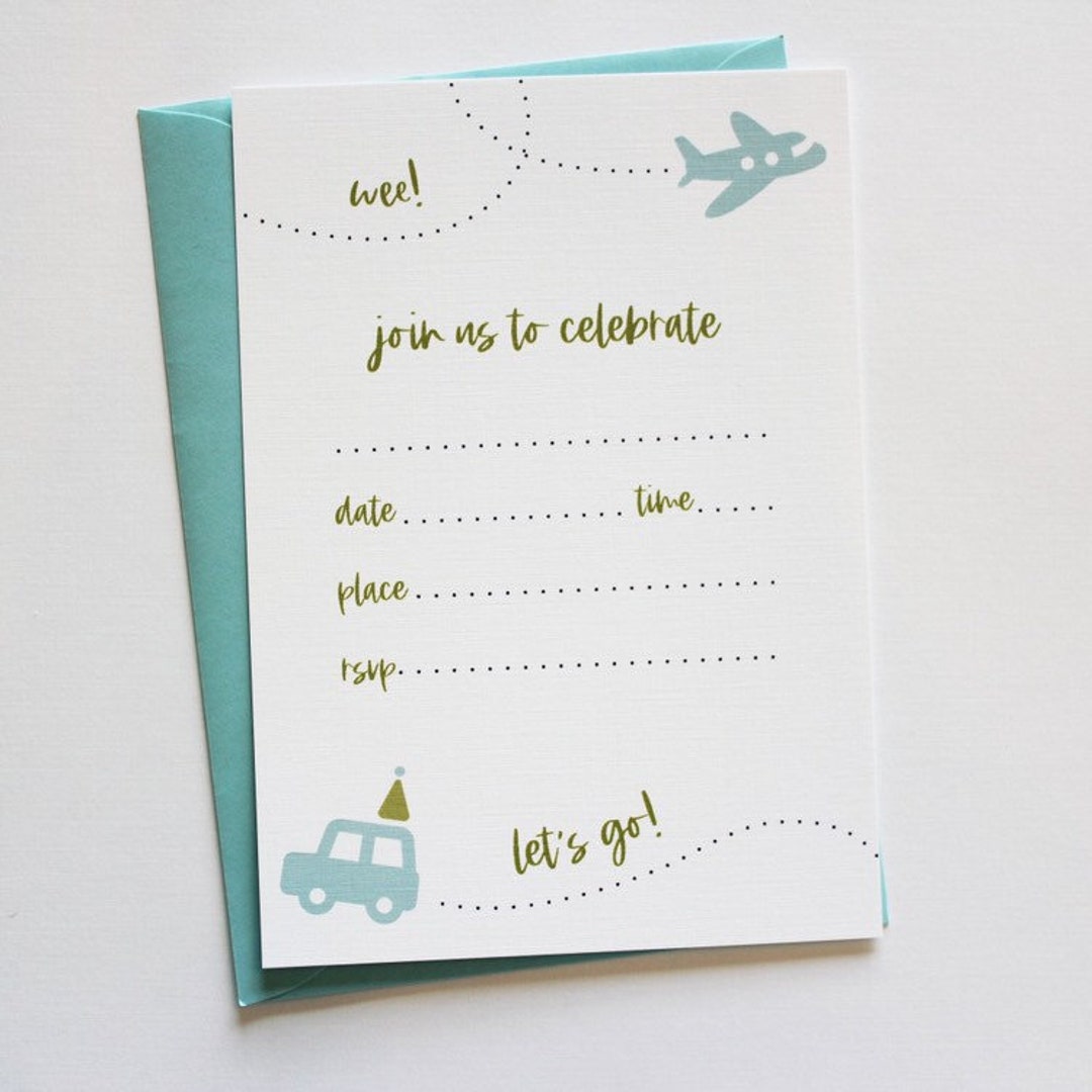 On the Go Party Invitation Fill In - Etsy