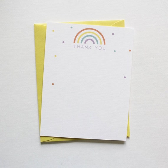 Rainbow Thank You Cards | Etsy