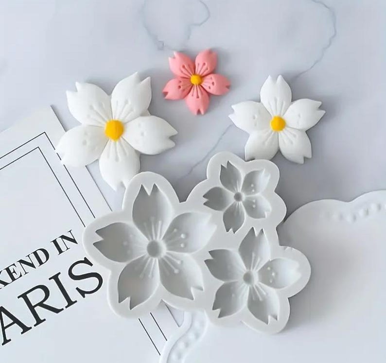 1pc Sakura Flower Shape Silicone Mold, 3D Fondant Mold for DIY Pudding ...
