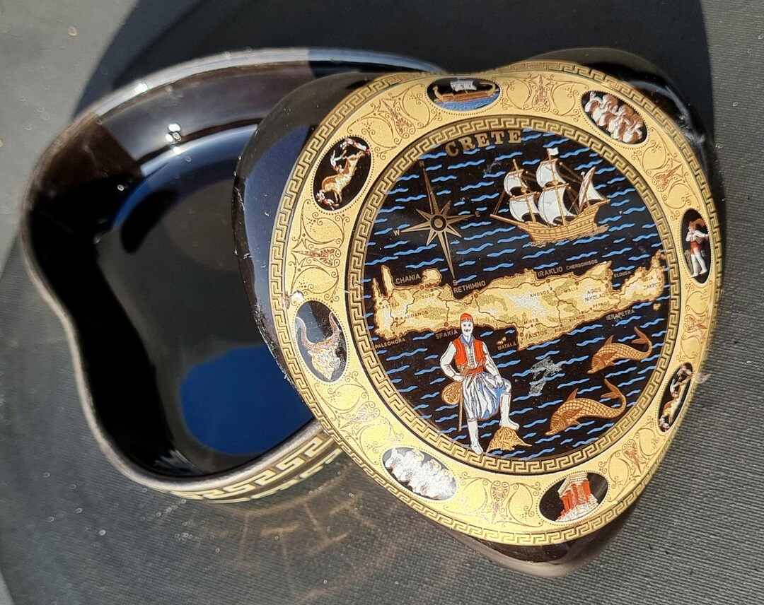 Greek Box golden Inspiration of Ellada Decorated With 24-karat Gold - Etsy