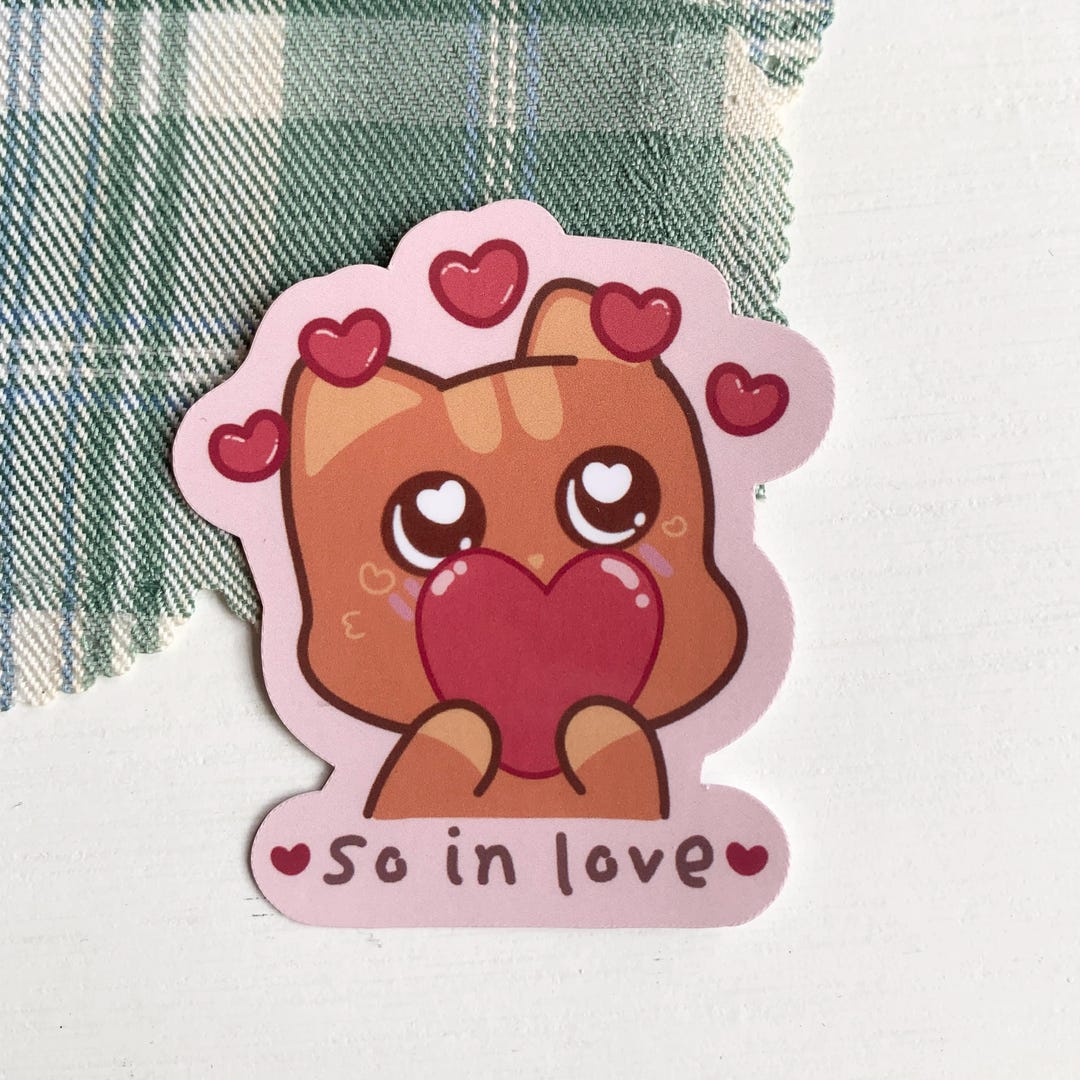 Cute Cat Sticker | Waterproof Vinyl Sticker for Cat Lovers | Sticker ...