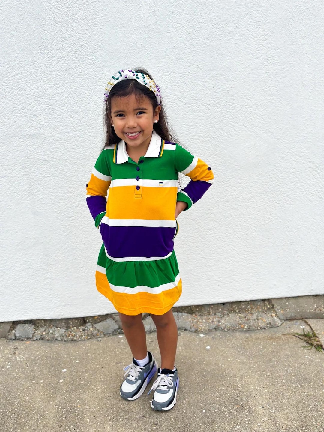 Mardi Gras Thick Stripe Rugby Dress- Youth - Etsy