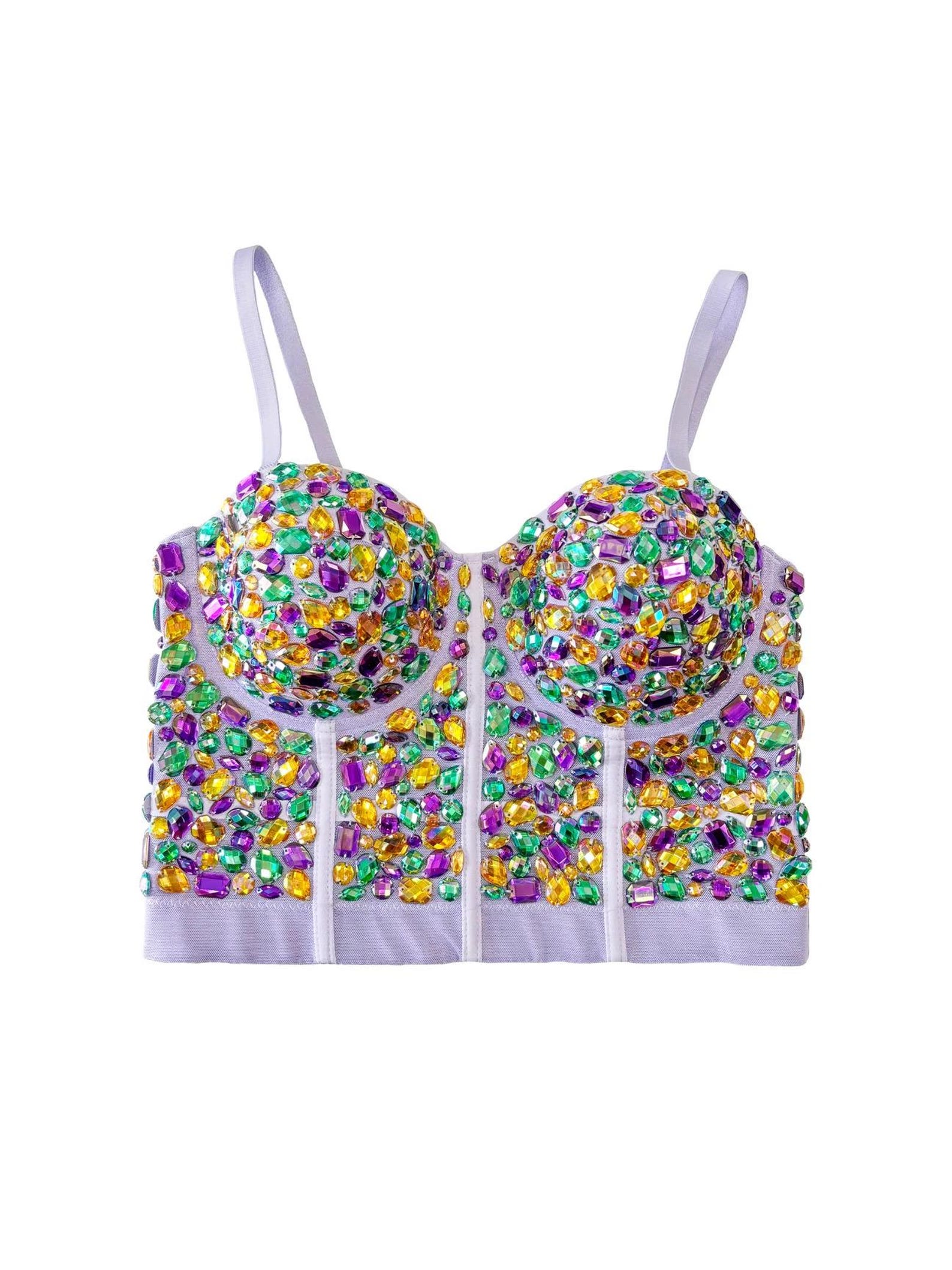 Mardi Gras Rhinestone Bustier- Lavender - Etsy