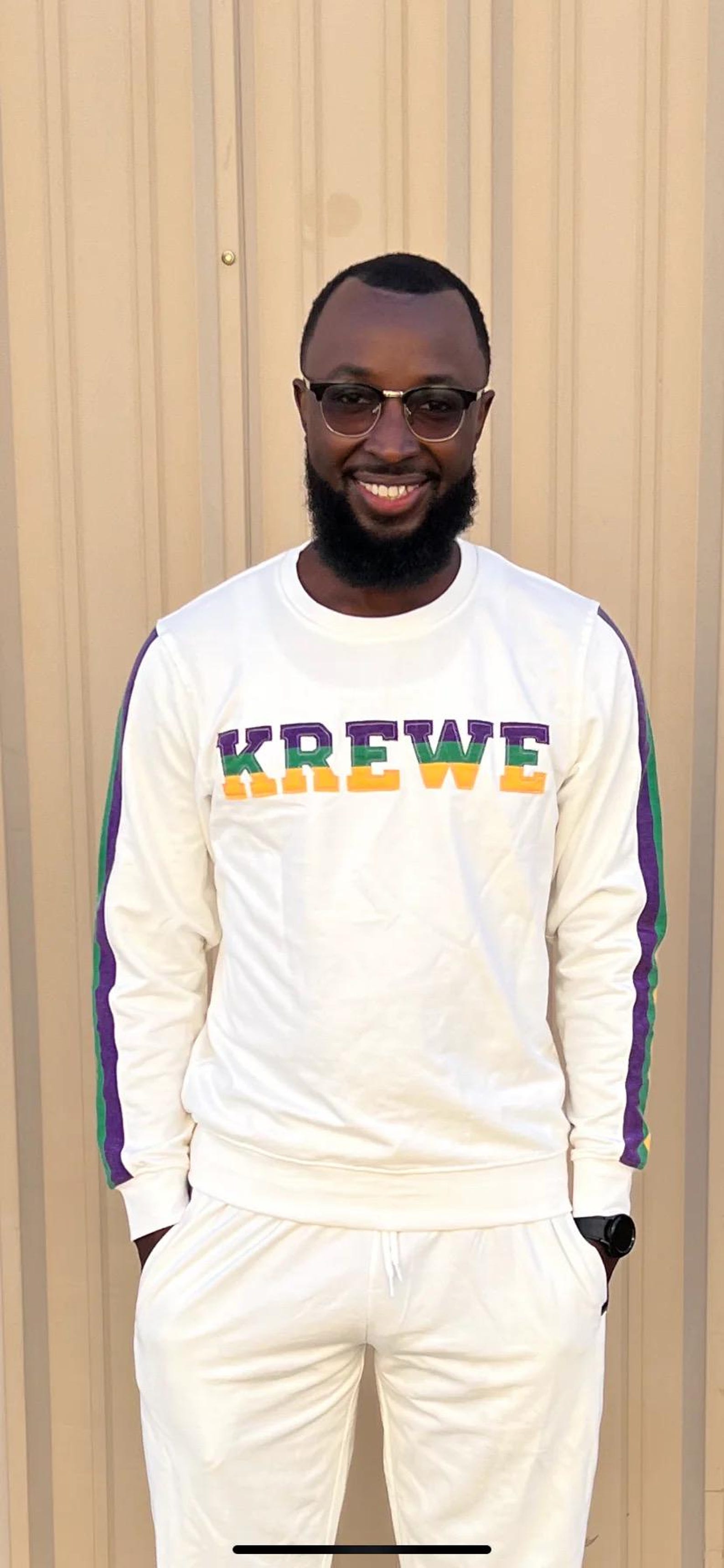 Mardi Gras KREWE Adult Crewneck French Terry Pullover- Off-white - Etsy