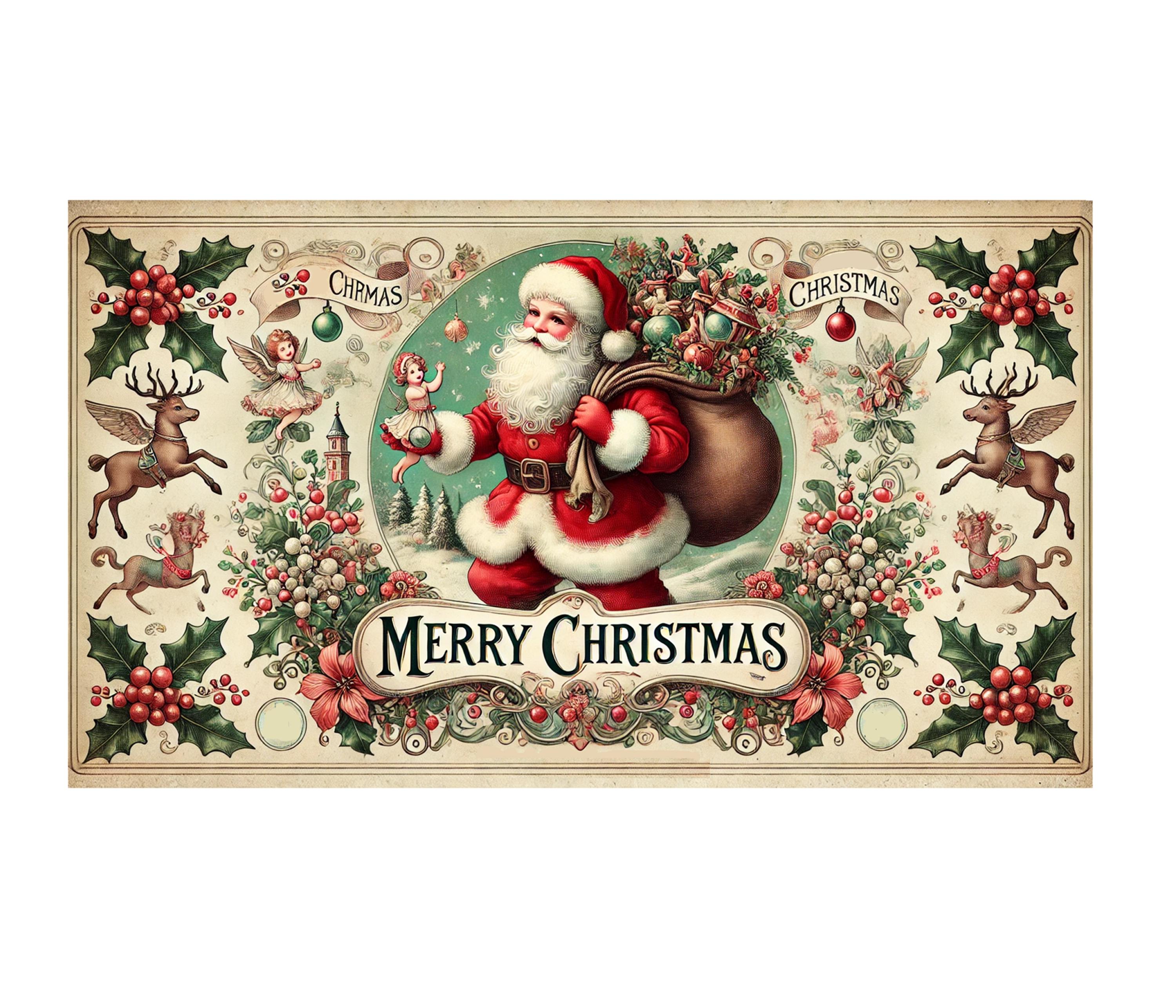 Vintage Christmas Postcards, 6 Printable Winter Postcards, Postcards Digital Download, Retro ...