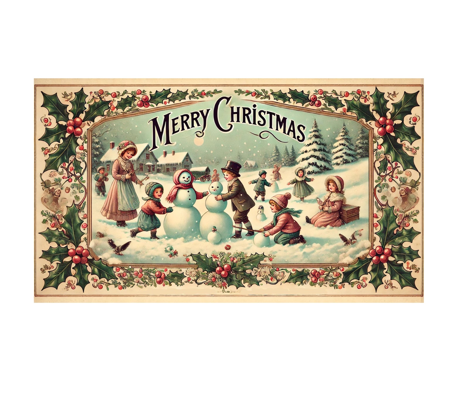 Vintage Christmas Postcards, 6 Printable Winter Postcards, Postcards ...