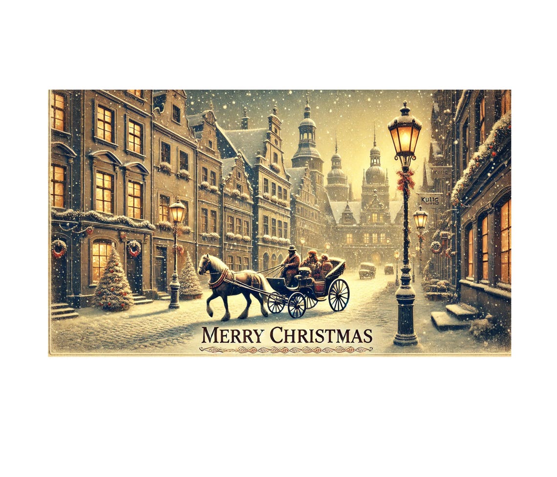 Vintage Christmas Postcards, 6 Printable Winter Postcards, Postcards Digital Download, Retro ...