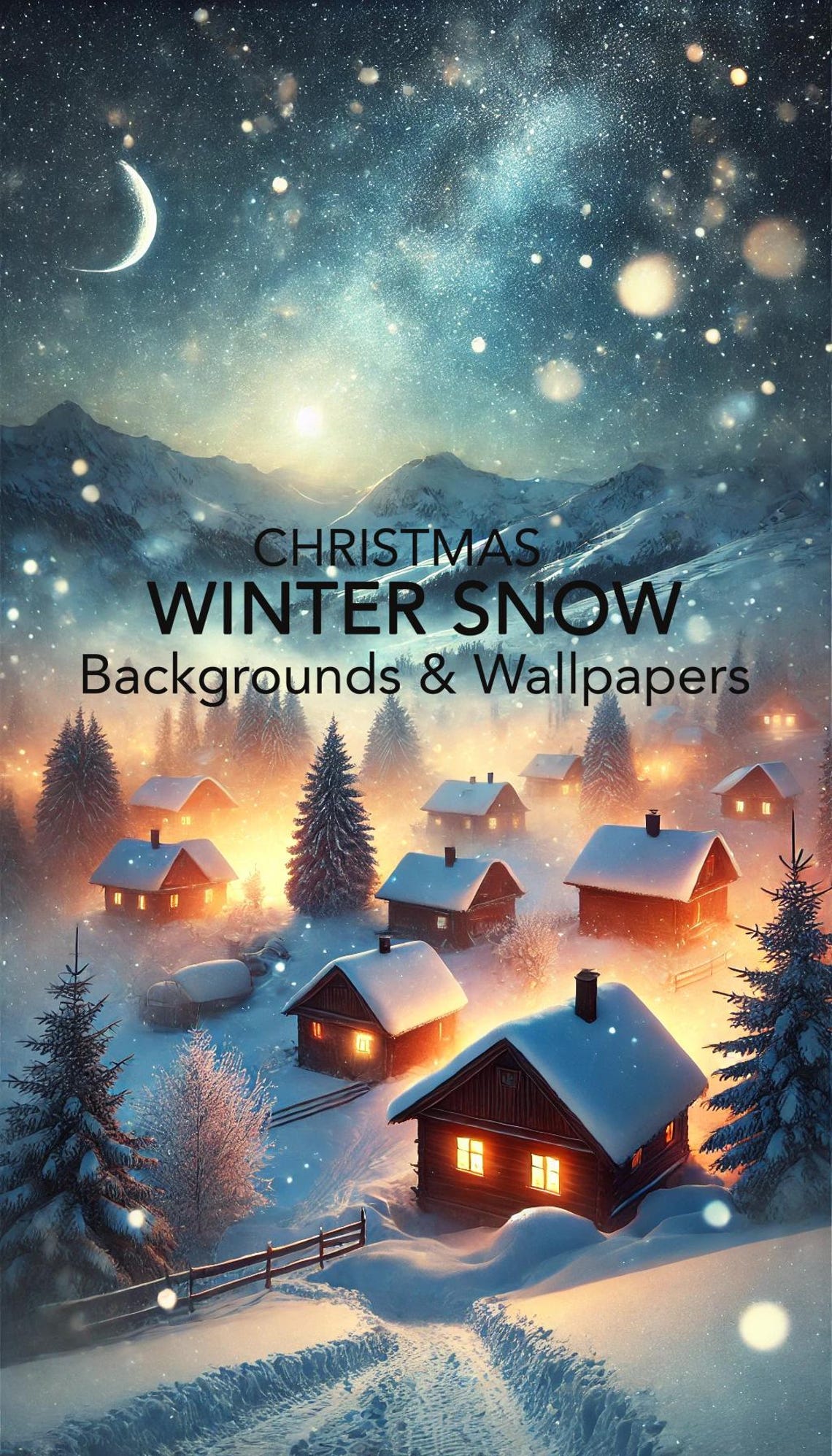 Christmas Winter Snow Backgrounds and Wallpapers, Digital Backgrounds ...