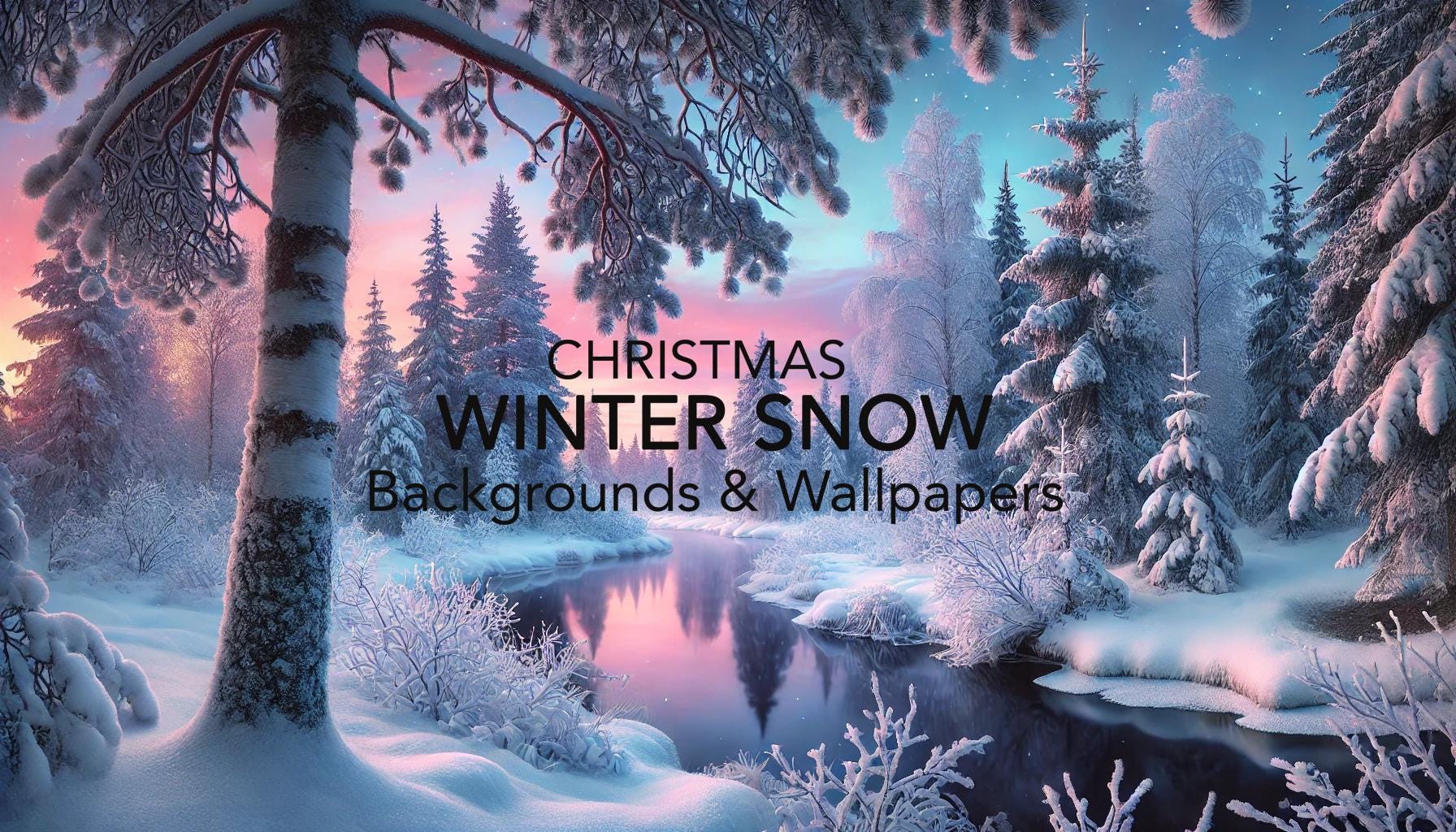 Christmas Winter Snow Backgrounds and Wallpapers, Digital Backgrounds ...