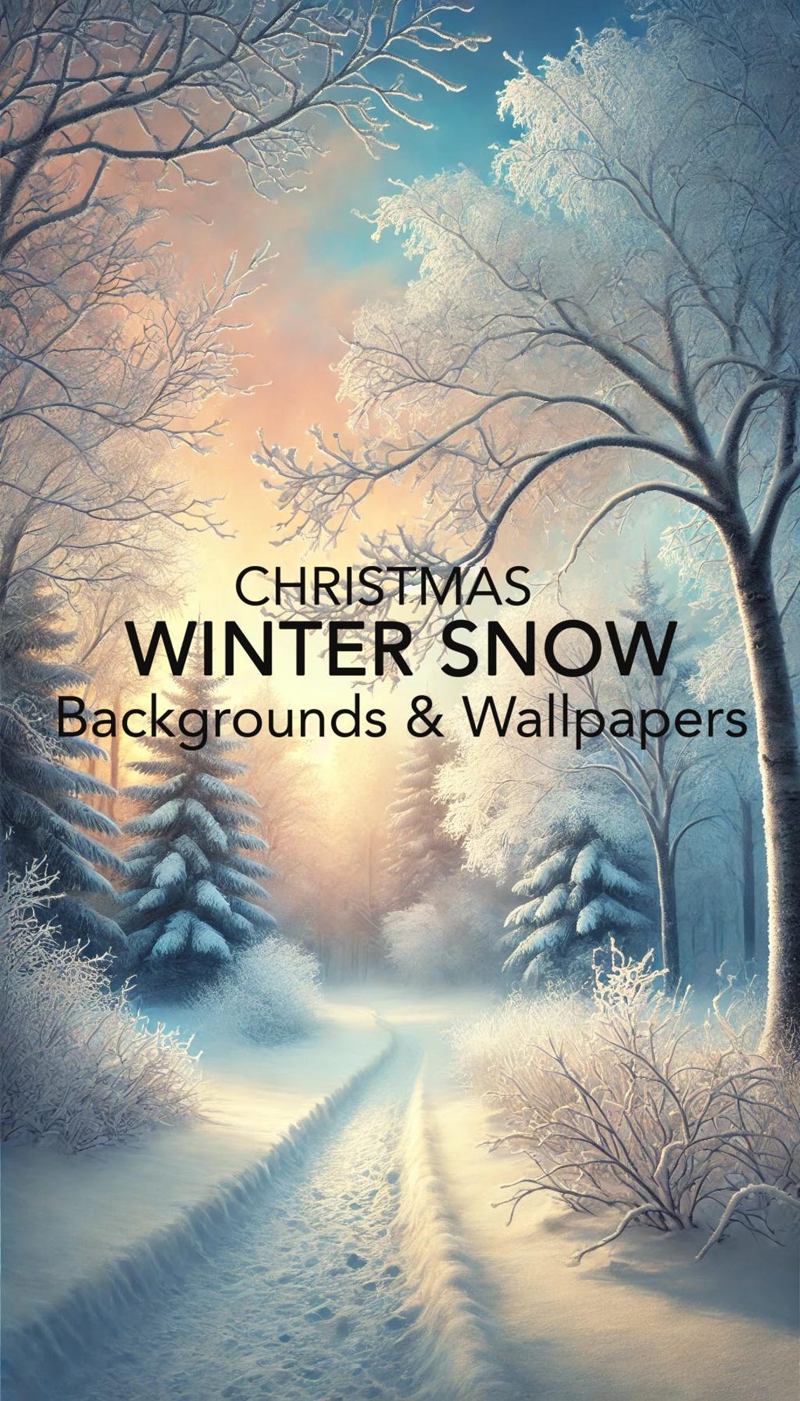 Christmas Winter Snow Backgrounds and Wallpapers, Digital Backgrounds ...
