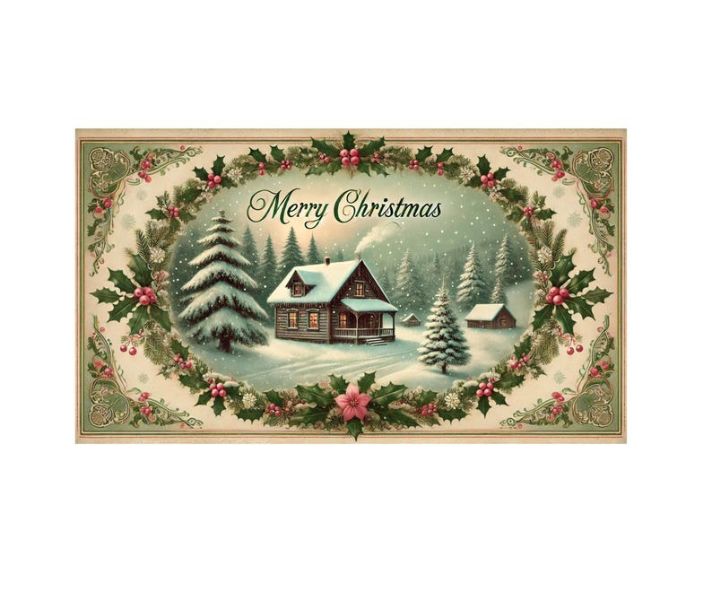 Vintage Christmas Postcards, 6 Printable Winter Postcards, Postcards ...