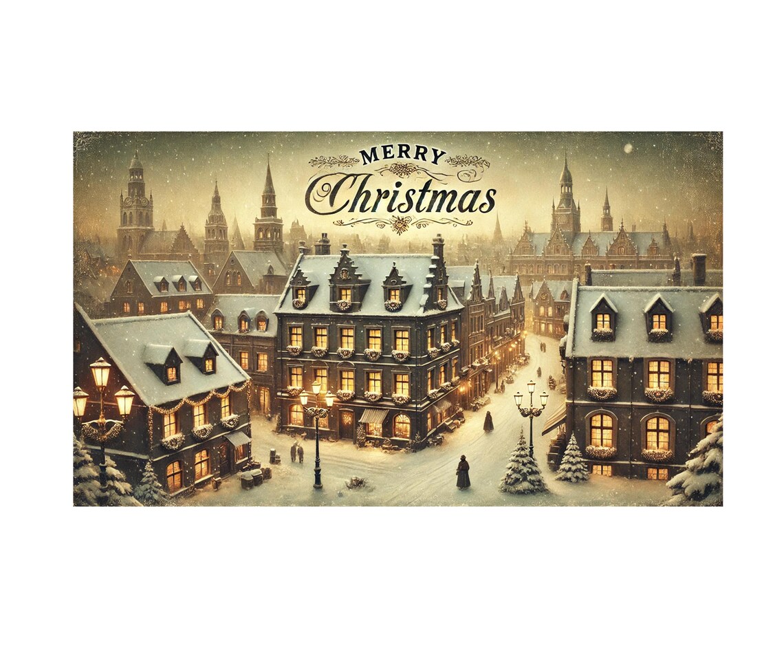 Vintage Christmas Postcards, 6 Printable Winter Postcards, Postcards Digital Download, Retro ...