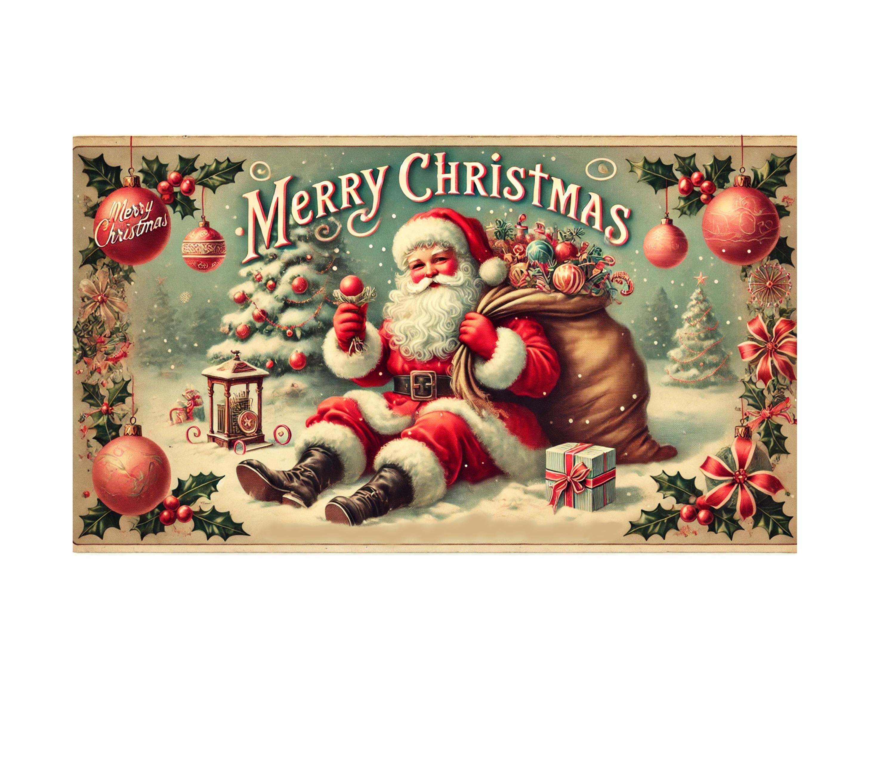 Vintage Christmas Postcards, 6 Printable Winter Postcards, Postcards Digital Download, Retro ...