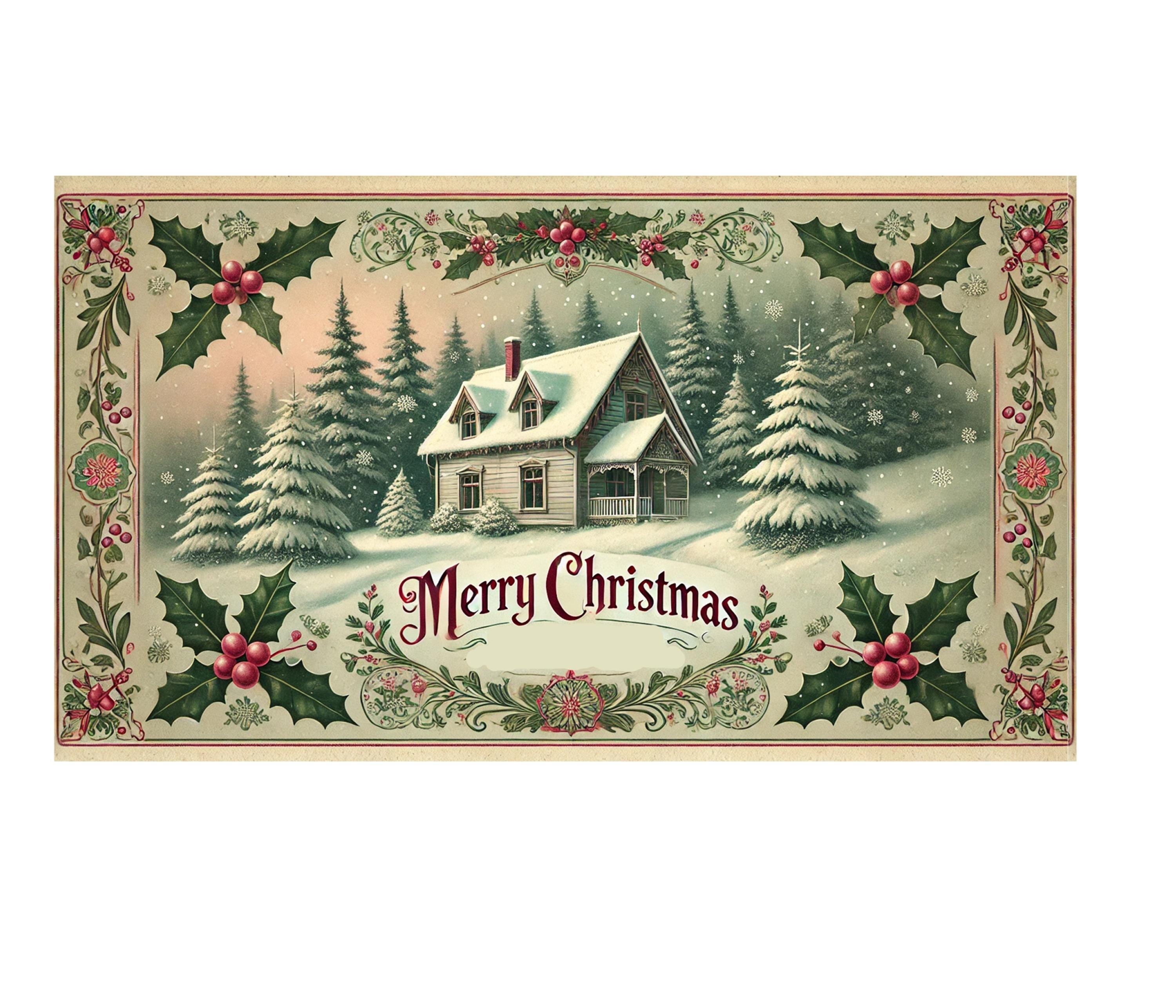 Vintage Christmas Postcards, 6 Printable Winter Postcards, Postcards ...