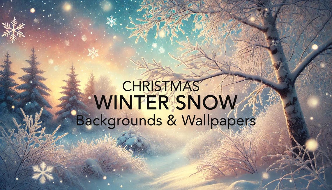Christmas Winter Snow Backgrounds and Wallpapers, Digital Backgrounds ...