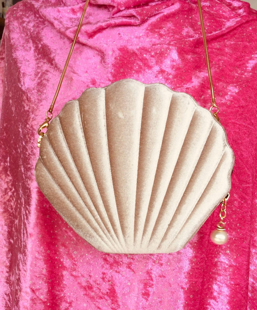 Pink Seashell Faux Suede Crossbody Bag/cute Pink Shell Shape Purse Long ...