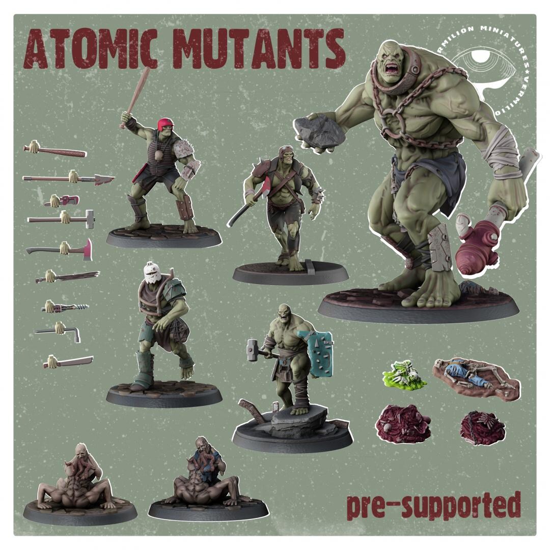 Atomic Mutants Vermilion Miniatures FWW Fallout Wasteland Warfare - Etsy