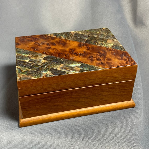 Vintage Inlaid Paua Shell New Zealand Ataahua Wood Trinket - Etsy