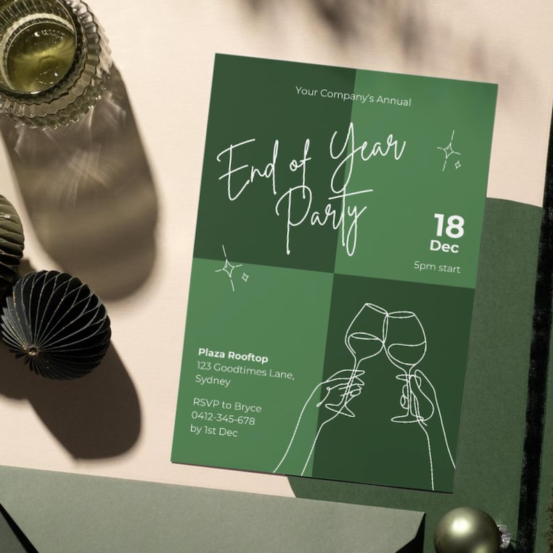 Corporate Holiday Party Invitation Editable Business Christmas Party ...