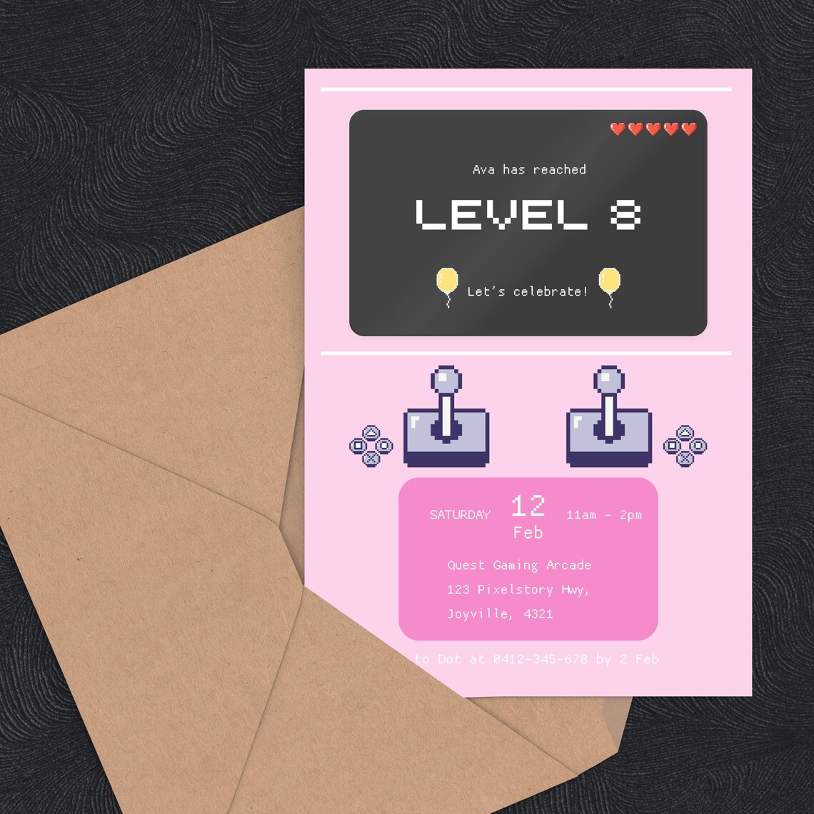 Editable Arcade Invitation Digital Download Retro Game Party Invite ...