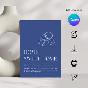 Editable Housewarming Invitation Template Digital Download Minimalist ...