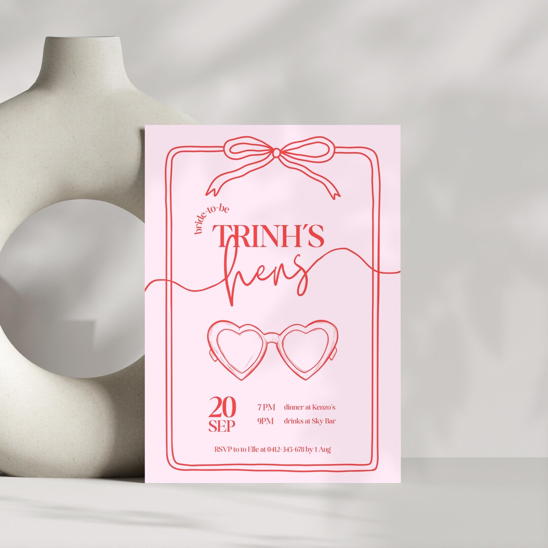 Editable Hens Party Invitation Digital Bachelorette Invite Minimalist ...