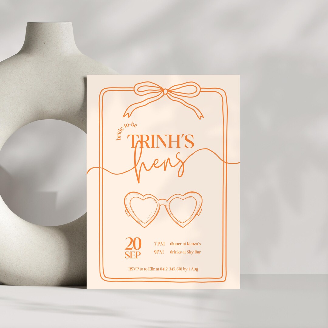 Editable Hens Party Invitation Digital Bachelorette Invite Minimalist ...