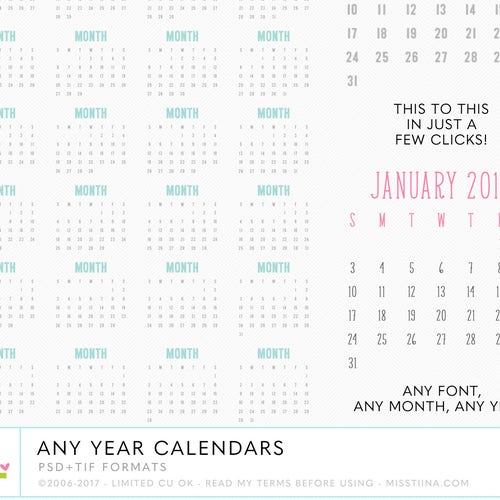 Colorful Desk Calendar Digital Templates Instant Download - Etsy