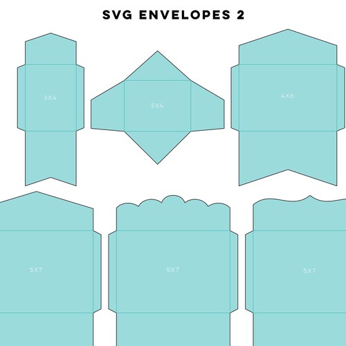 Envelopes 3 SVG Digital Die Cutting Files With Liners Cards - Etsy