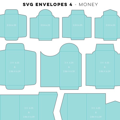 Envelopes 4 Money Bill Coin Holders SVG Digital Die Cutting - Etsy