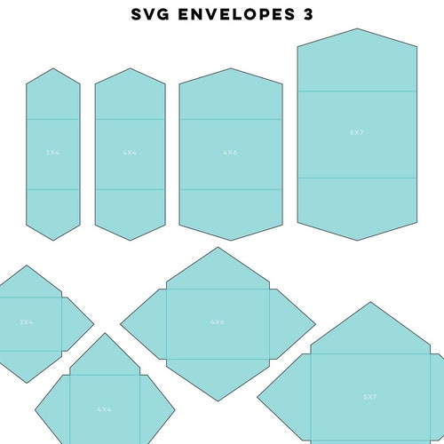 Envelopes 3 SVG Digital Die Cutting Files With Liners Cards - Etsy