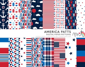 4th of July Digital Paper Independence Day Background Stars - Etsy