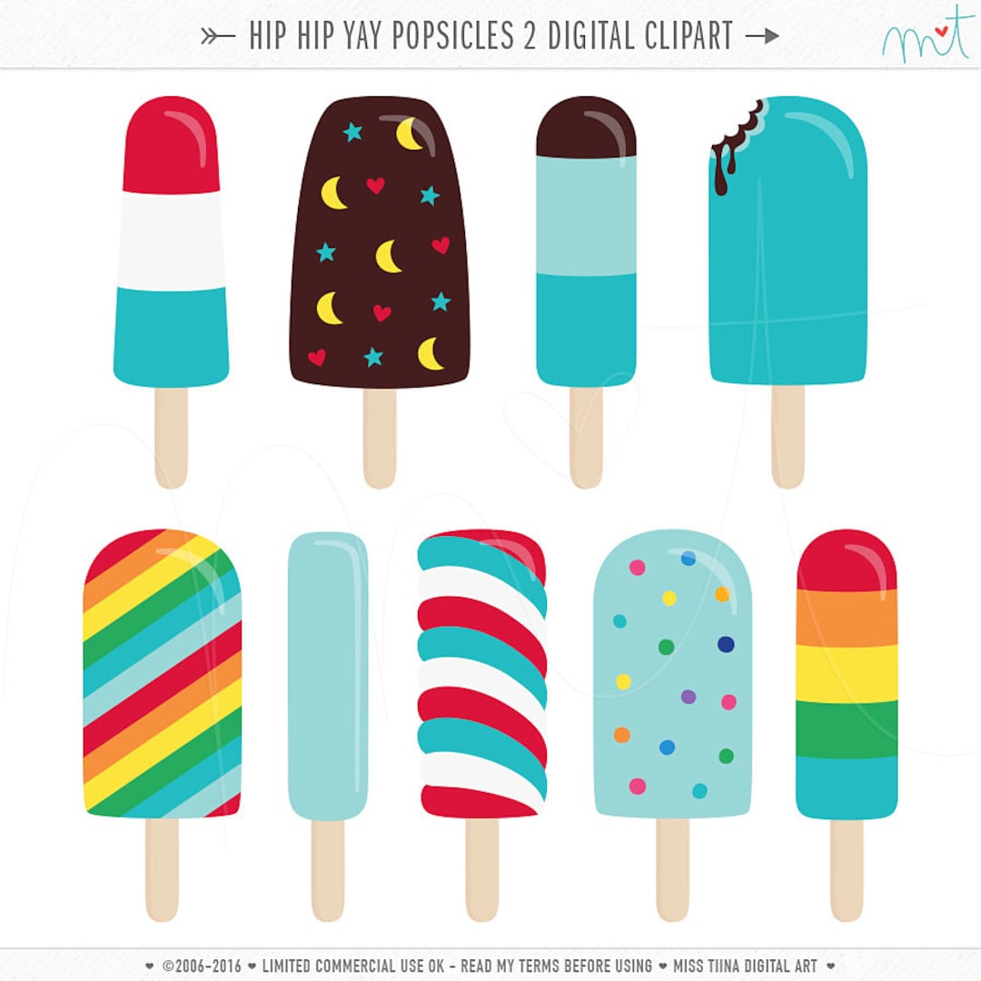 Hip Hip Yay Popsicles 2 Digital Clipart Clip Art Illustrations ...
