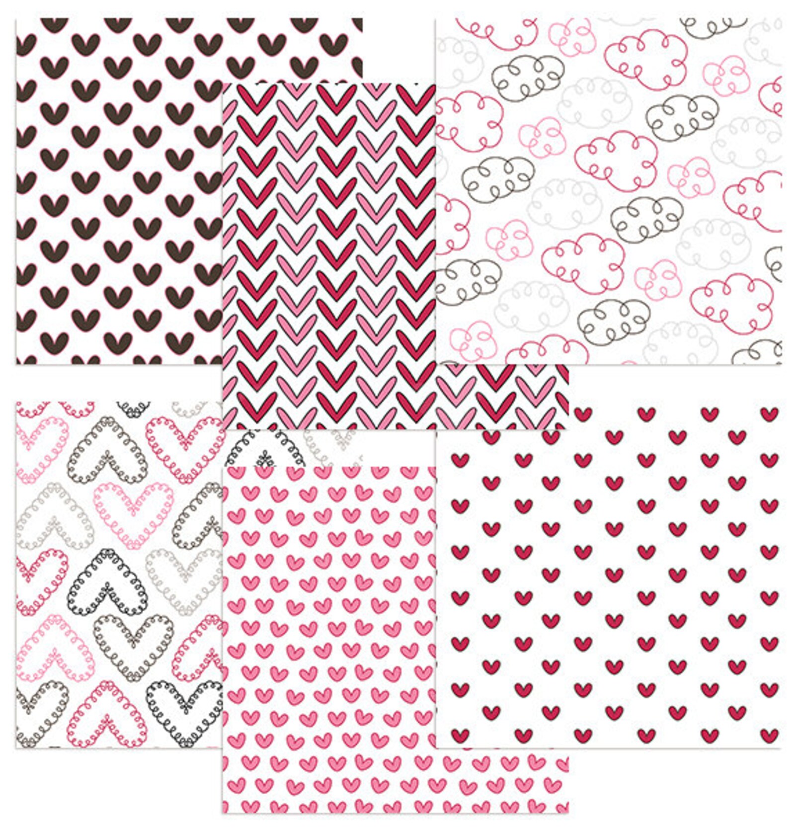 Just Love Me Digital Papers - 18 Patterns for Scrapbooking, Cards ...