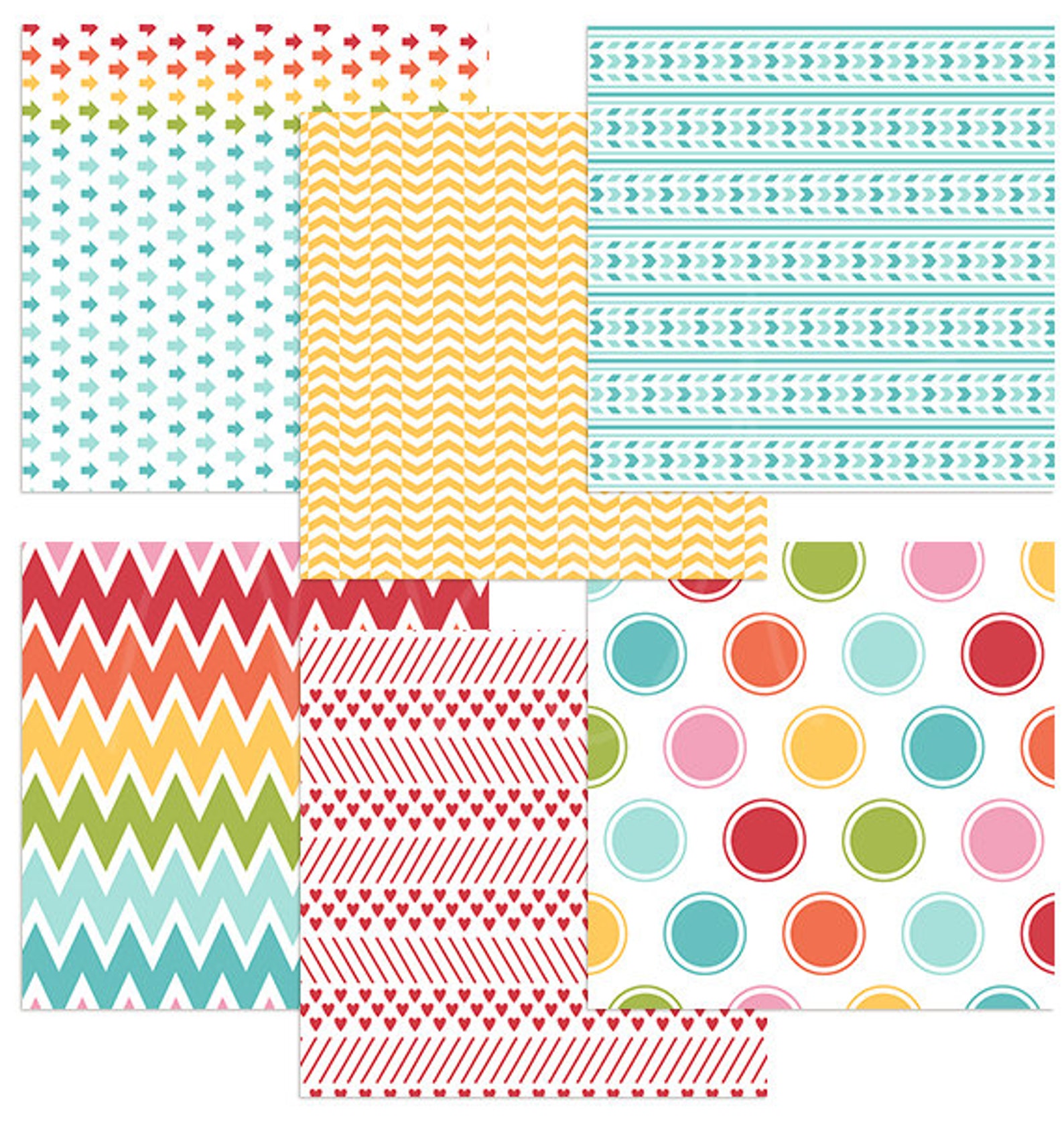 Everyday No2 Digital Papers - 12 Patterns for Scrapbooking, Cards ...