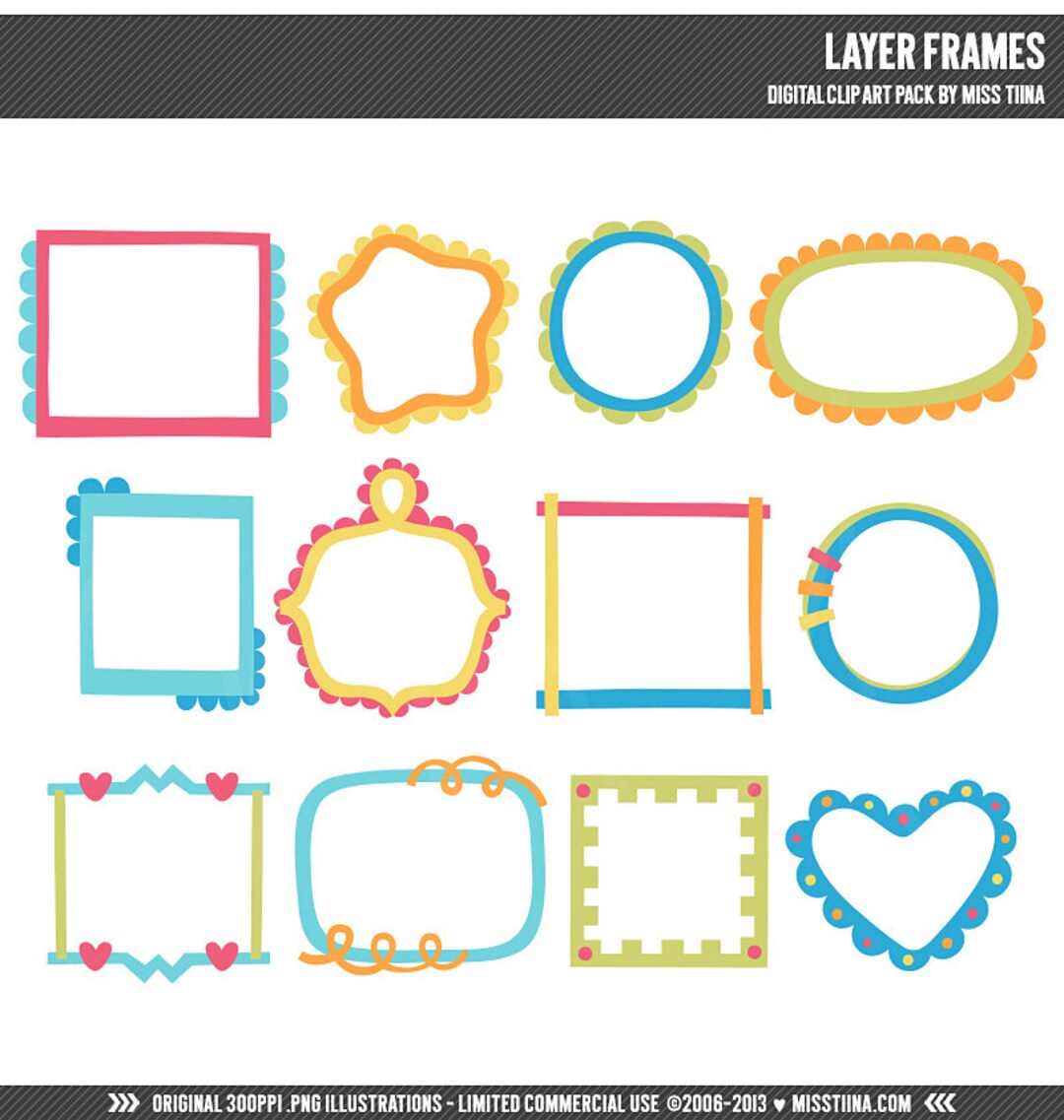 Layer Frames Digital Clipart Clip Art Illustrations - Instant Download ...