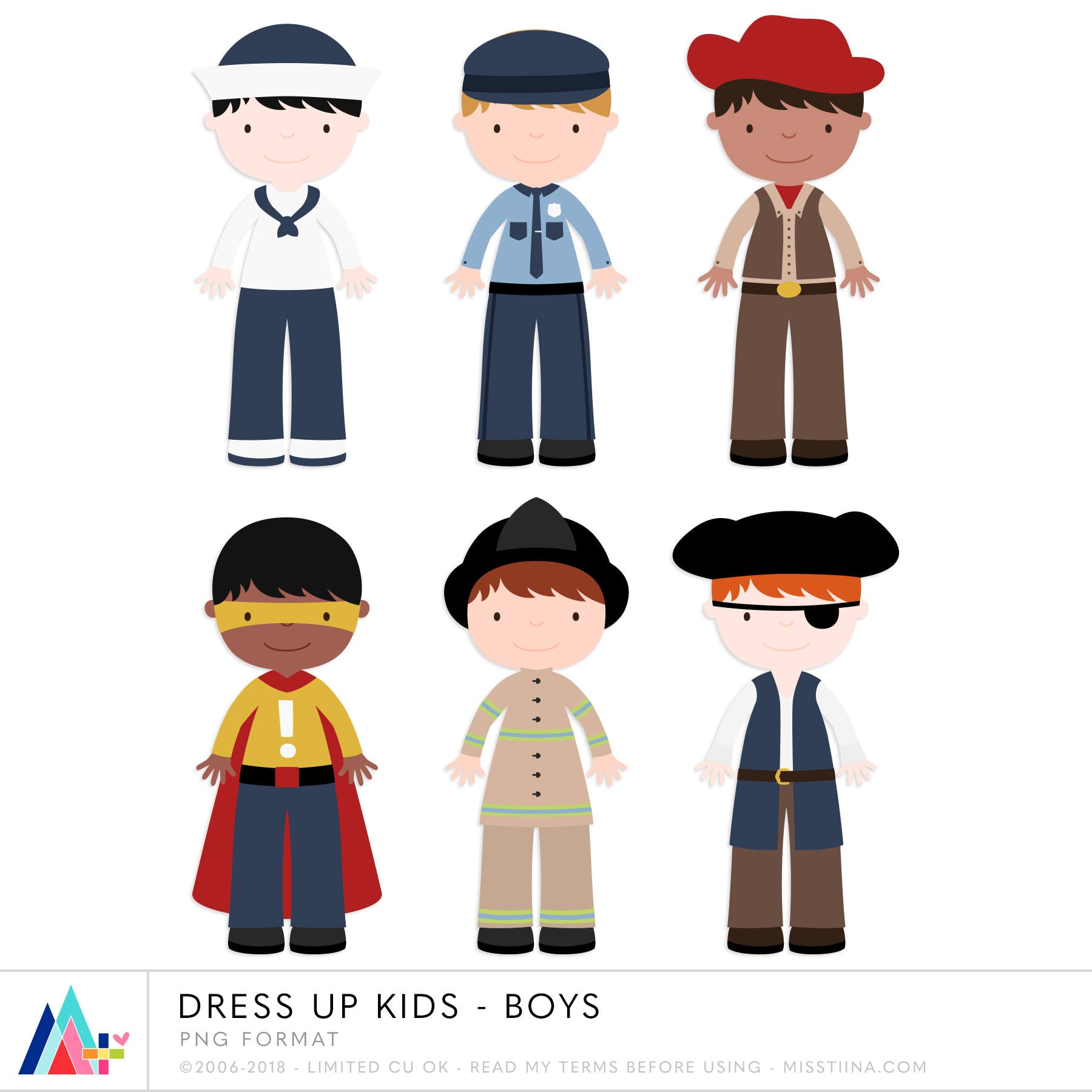 Dress up Kids Boys Halloween Kids Digital Clip Art Illustrations ...