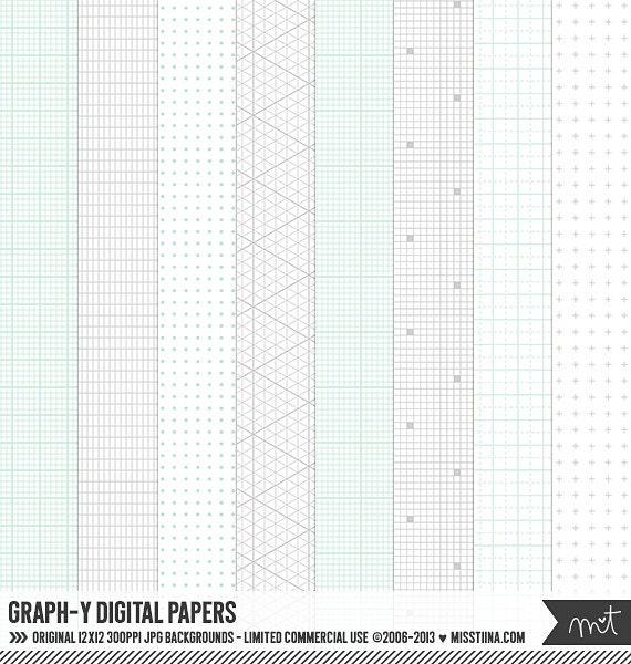 Graph-y Digital Papers 8 Graph Patterns for Scrapbooking - Etsy