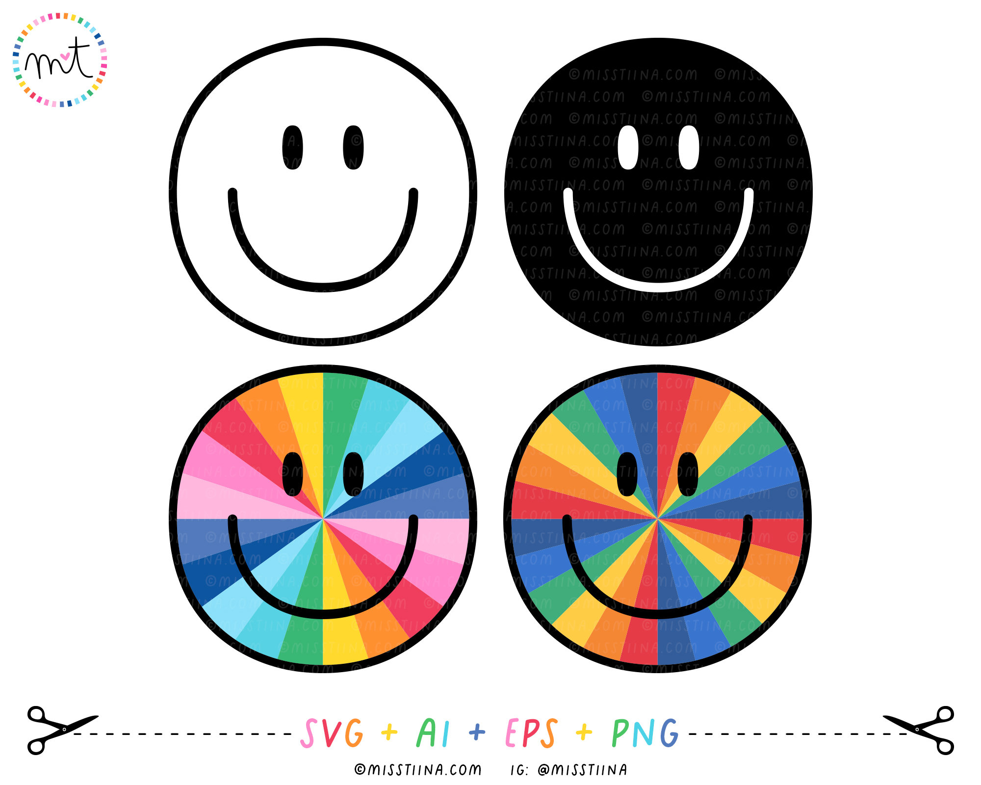 Smiley Guy Rainbow SVG Digital Cut Files Vectors and Clipart - Etsy Canada