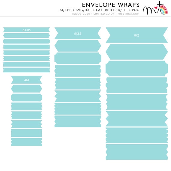 Envelope Wraps Labels SVG DXF Digital Die Cuts cutting files | Etsy
