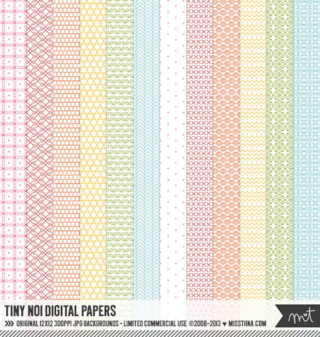 Tiny No1 Digital Papers - 12 Patterns for Scrapbooking, Cards ...