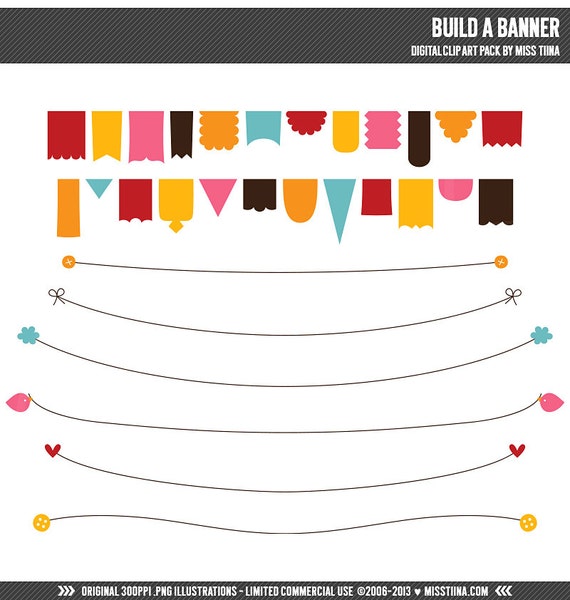 Build A Banner Digital Clipart Clip Art Illustrations | Etsy