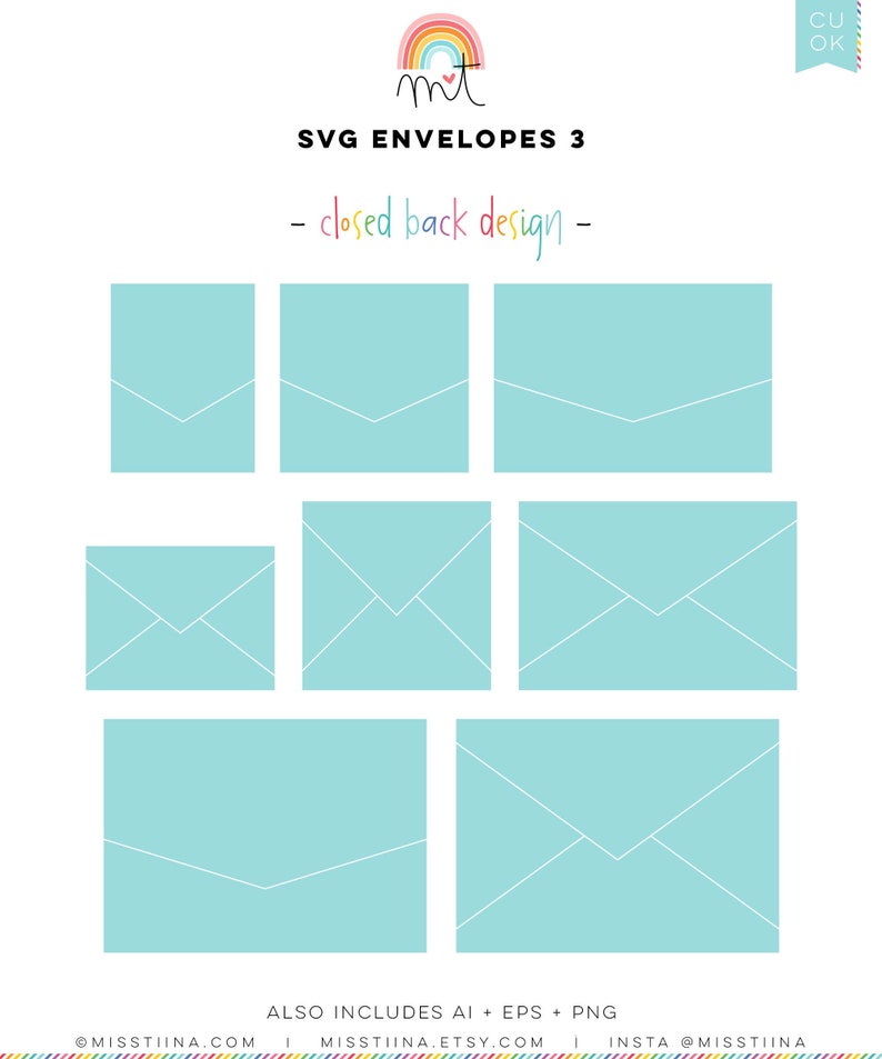 Envelopes 3 SVG Digital Die Cutting Files With Liners Cards - Etsy